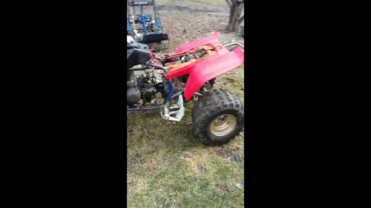 Yamaha warrior frame with a Suzuki rm 250 motor - YouTube