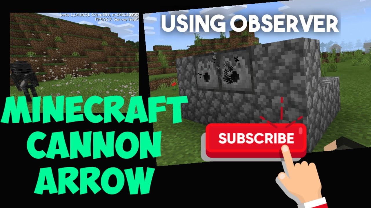 Minecraft How to Make Cannon Arrow Using Observer - YouTube