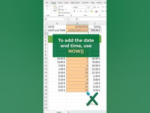🇺🇸 EXCEL TRICKS: 📅 Dynamic date and time #shorts - YouTube