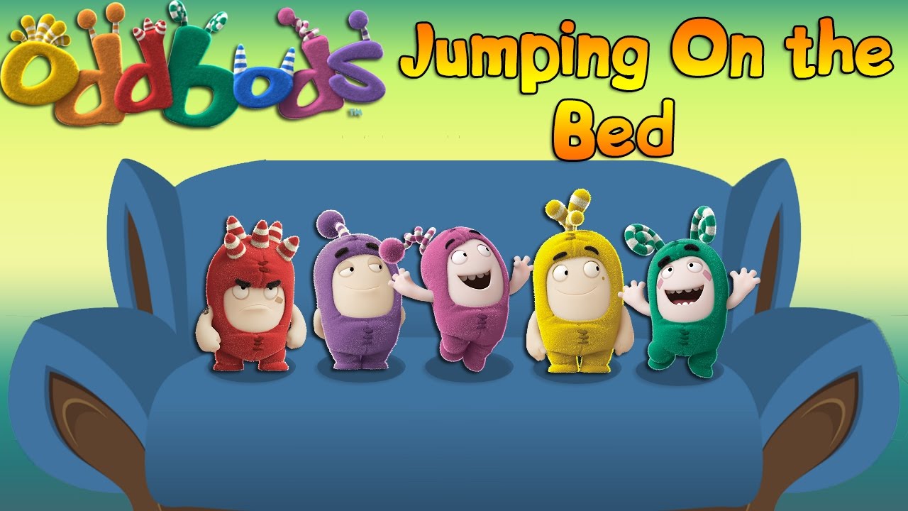 ODDBODS 5 little monkeys jumping on the bed / Nursery Rhymes song For ...