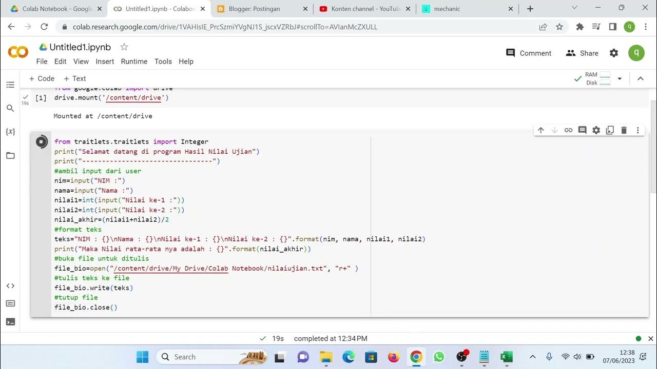 membaca file dan tulis di python - YouTube