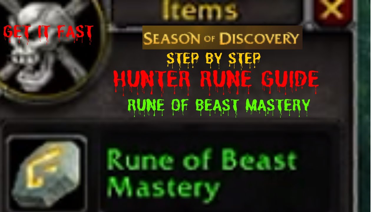 Hunter Rune Guide SOD - How to Get Beast Mastery Rune in Season of ...