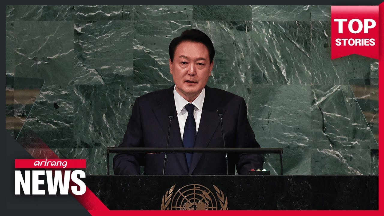 President Yoon stresses 'Freedom' Solidarity' in UN debut speech - YouTube
