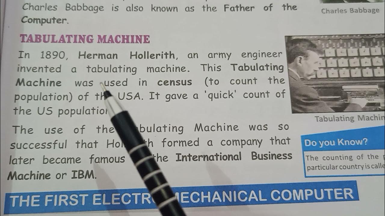 Computer Class-4 Ch-1 History of Computer Part-4 (Tabulating machine & Mark-1 ) word-word expl ...