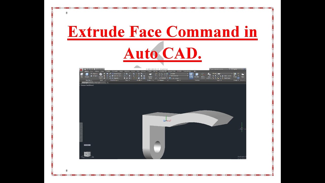 Extrude Face Command Use In Auto Cad Msme Ppdc Cad Meerut Saini Dinesh Autocadmodeling