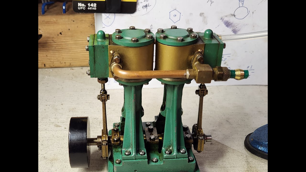 D10 Stuart Steam Engine on 4psi air pressure. - YouTube