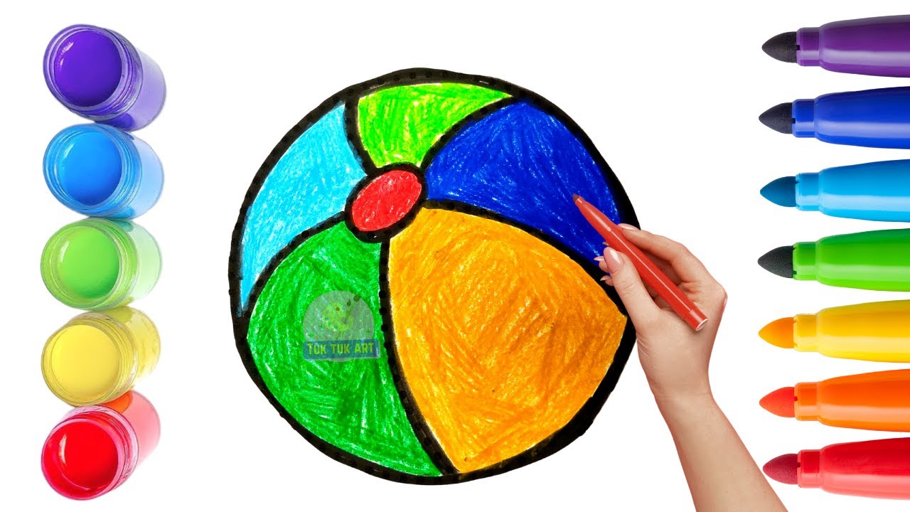 Cute Ball Drawing, Painting & Coloring For Kids and Toddlers_ Child Art ...