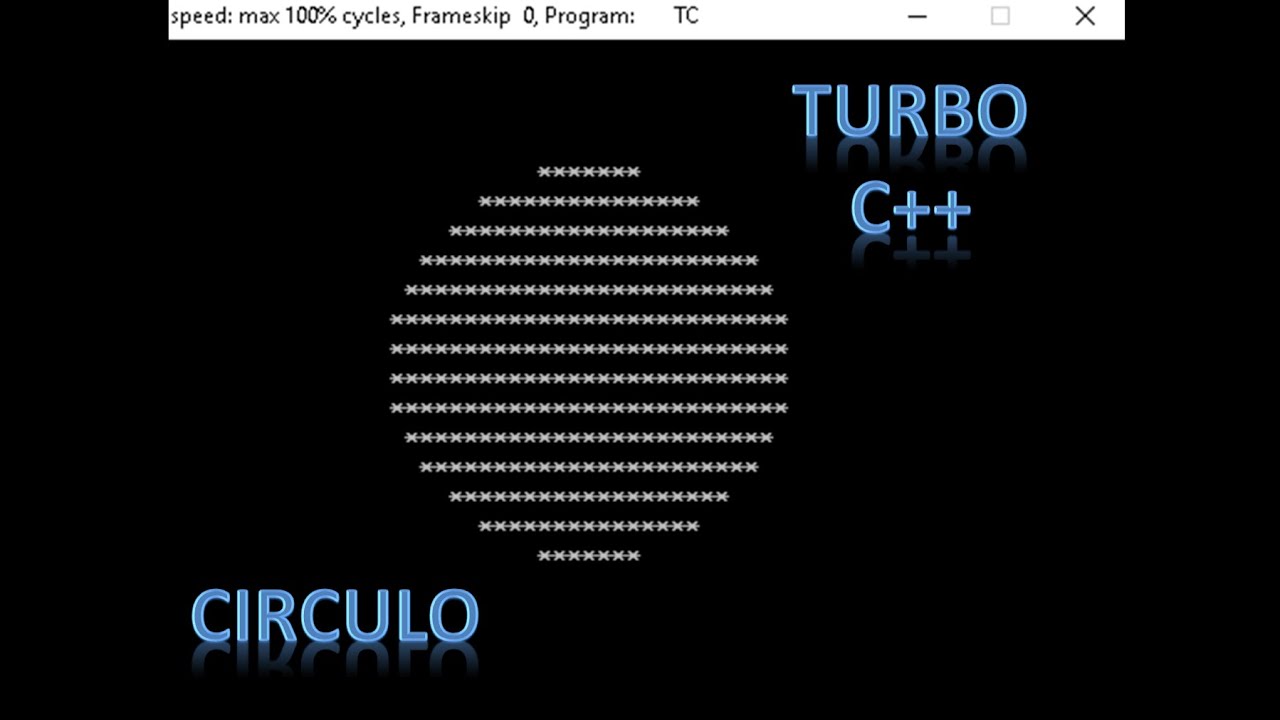 Círculo de asteriscos turbo c++ .... lik .... - YouTube