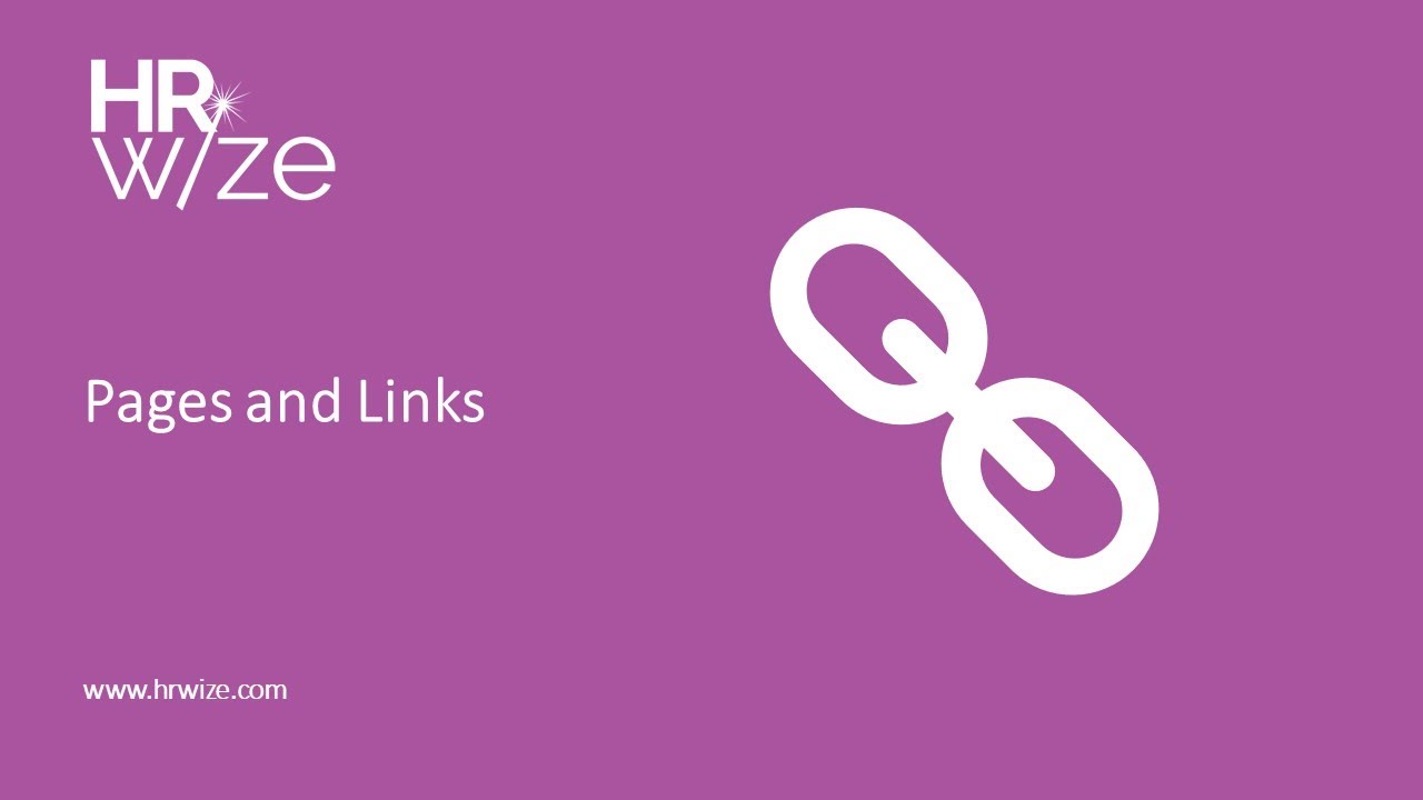 HRWize | Pages and Links - YouTube