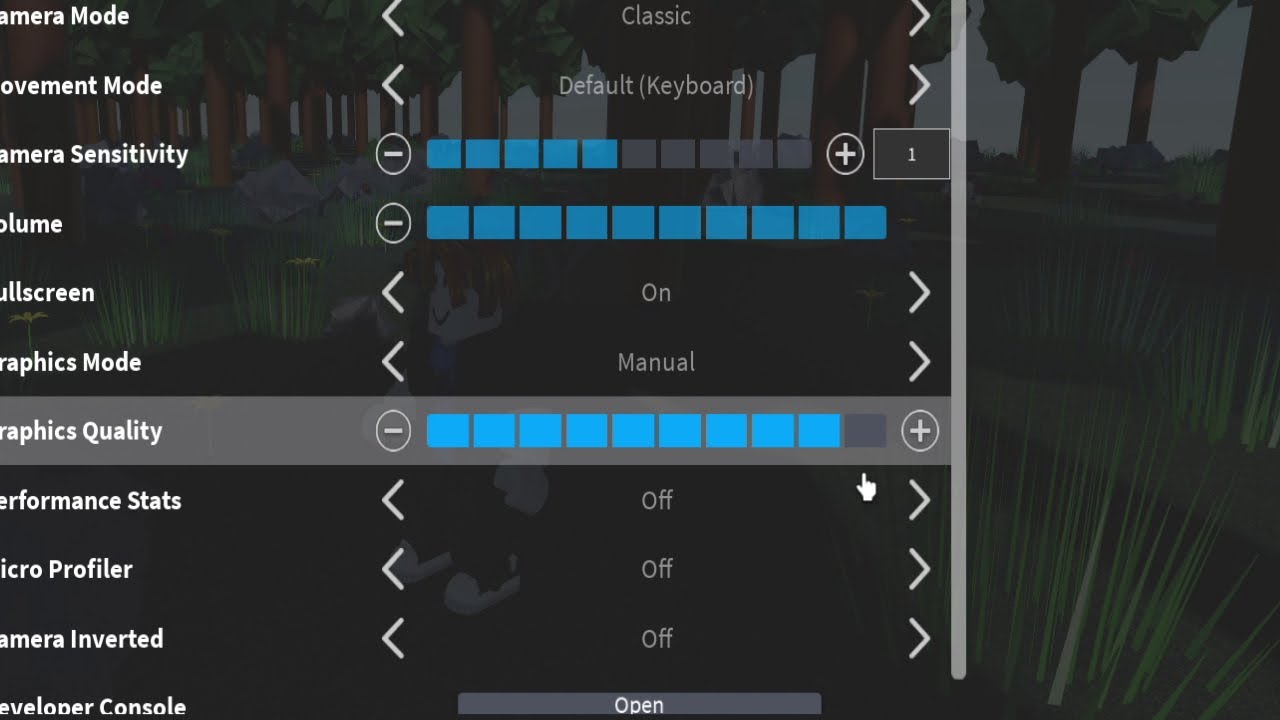 the roblox graphics bar: - YouTube