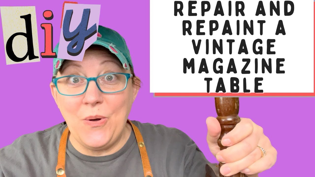 How to Repair and Repaint a Vintage Magazine Table - YouTube