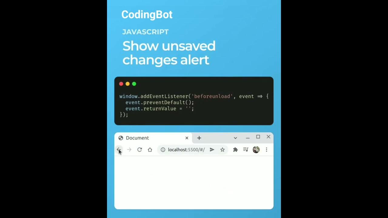 Show unsaved change alert in JavaScript - YouTube