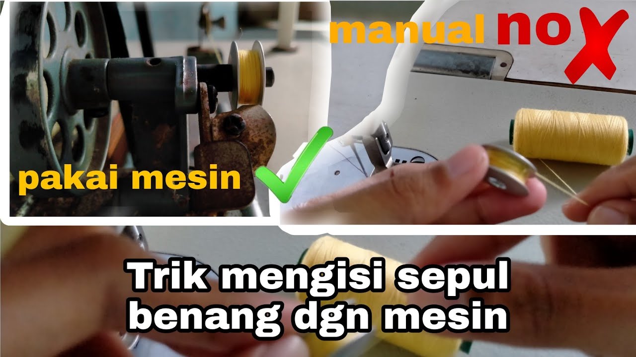 Trik praktis mengisi benang ke sepul sekoci || cepat dan hemat waktu ...
