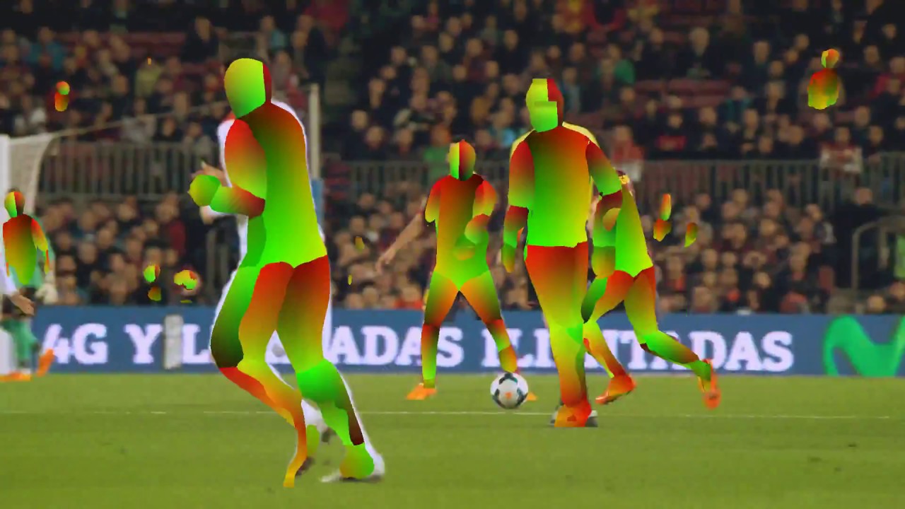 Densepose video test2 fast action football - deep learning - YouTube