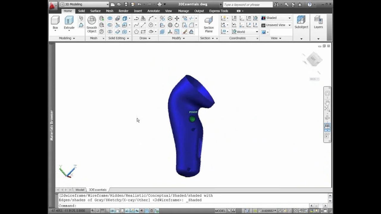 AutoCAD 2017 3d free form design tools - YouTube