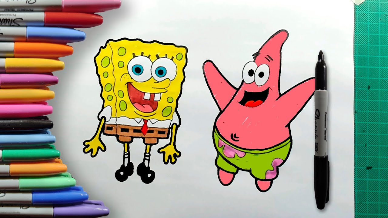 Cómo Dibujar y Colorear a Bob Esponja y Patricio Paso a Paso Fácil para ...