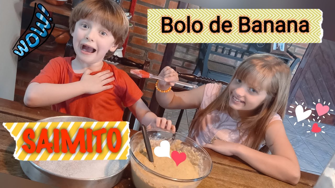 Saimon e a prima fizeram um bolo de banana super saudável! Será que eles acertaram na receita ...