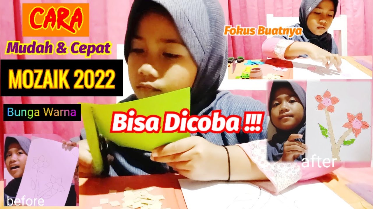 MOZAIK 2022 | Cara Membuat Mozaik Bunga | Mudah dan Cepat - YouTube