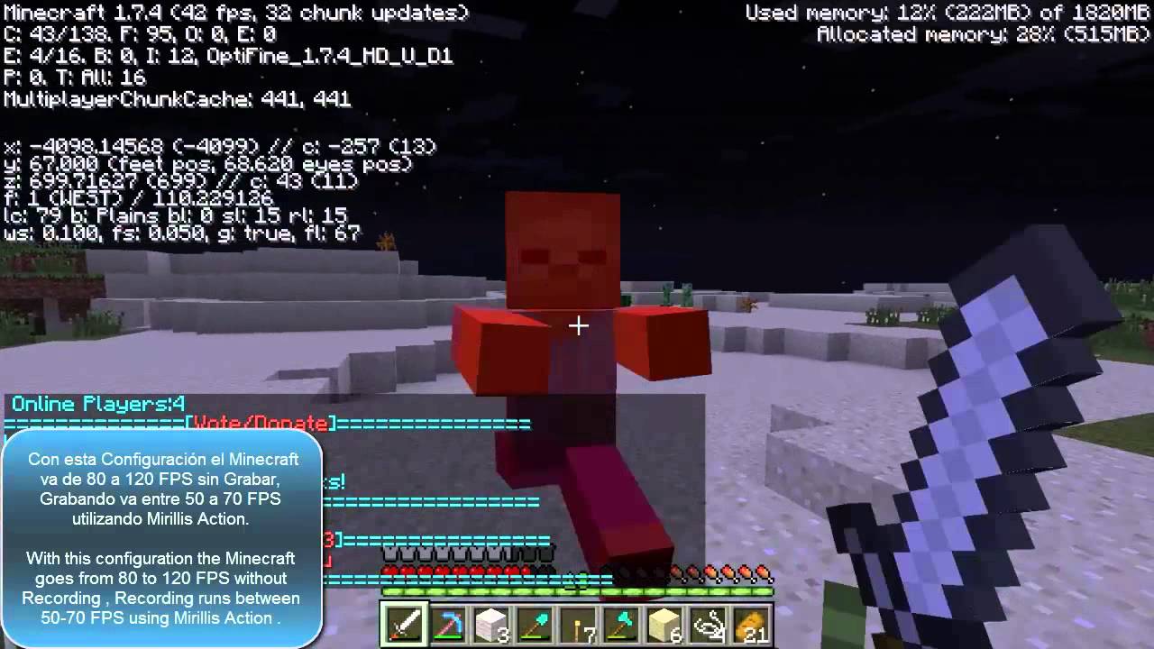 Minecraft - ATI Mobility Radeon HD 5470 - Configuracion OptiFine - YouTube