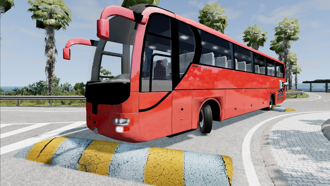 CARS VS SPEED BUMP AT ROTATING INTERSECTION - BEAMNG.DRIVE - YouTube