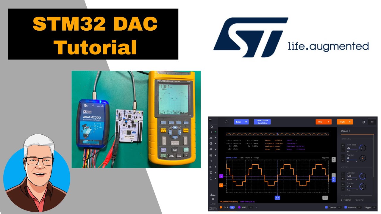 Tutorial Stm32 Dac Timer Triggered Dma Youtube