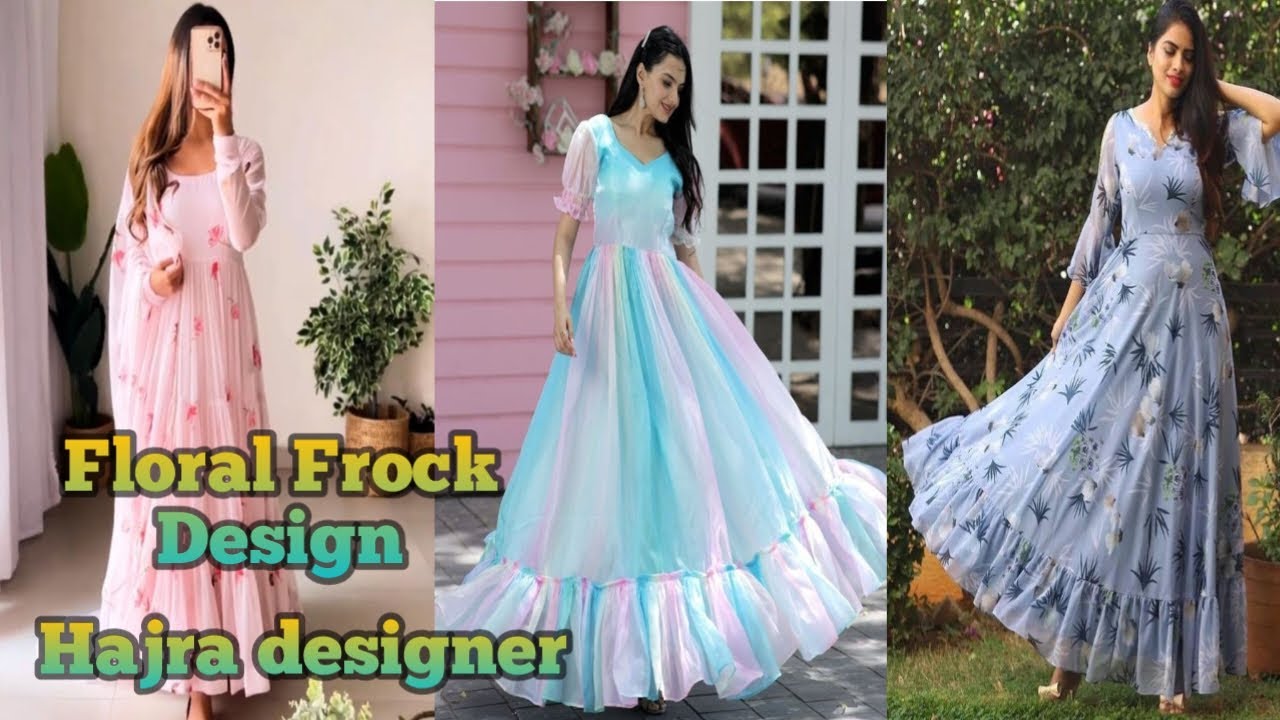 Floral Frock Design Frock Dress Design Pakistani Frock Ke Design Hajra ...