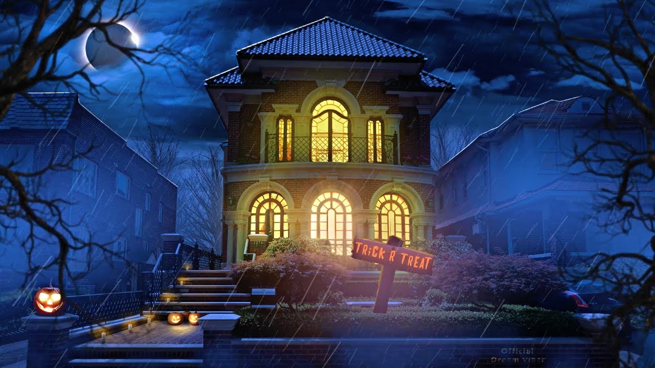 Halloween Night - Relaxing & Spooky Ambient Sounds | 1 Hour ASMR - YouTube