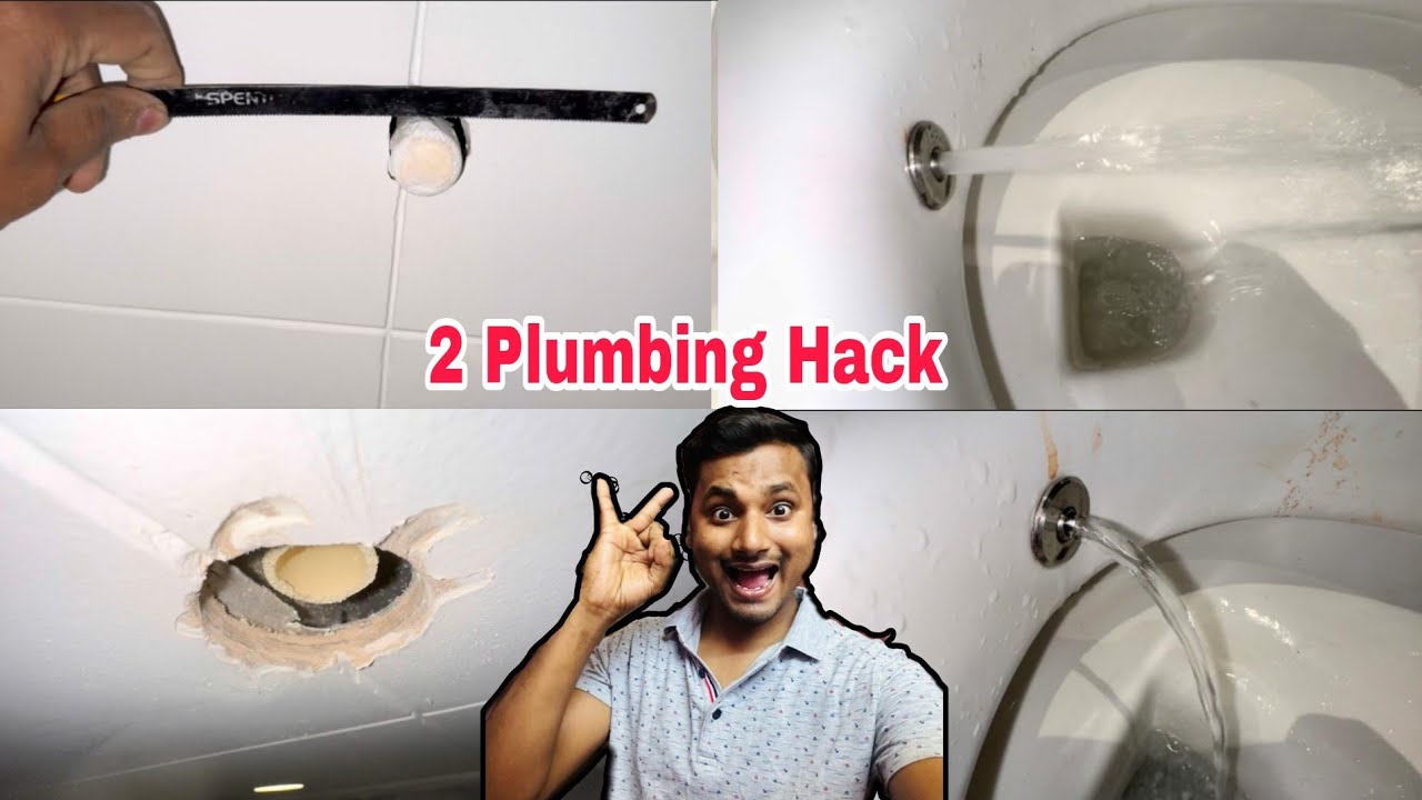 Plumbing hack | Toilet Block Clean | Ceiling Shower fixed hack - YouTube