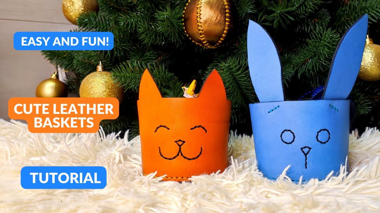 Leather candy basket pattern, Rabbit leather basket pattern, Pattern ...