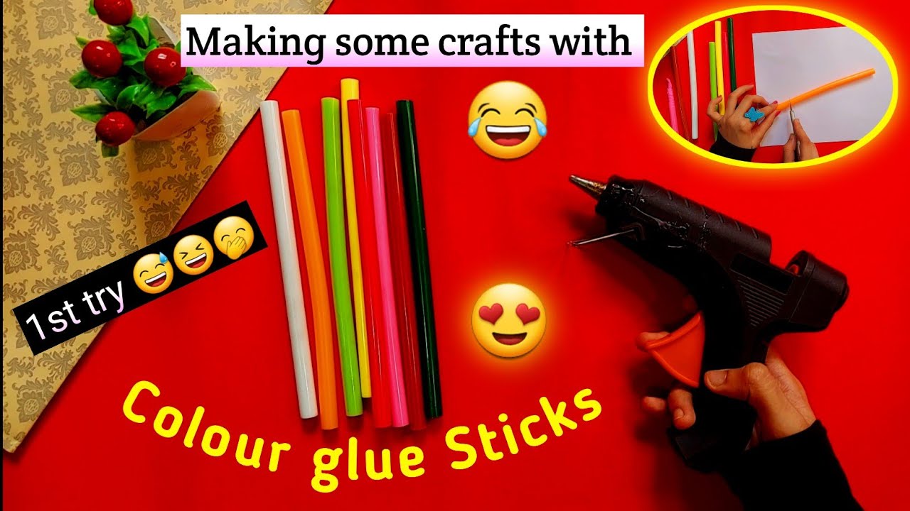 Trying to make craft with colourful glue sticks😅🤭🤩|glue stick craft| Cs ...