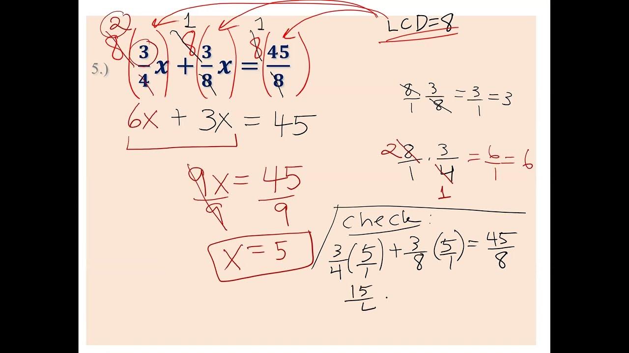 Solve Linear Equations - Clearing Fractions + Decimals - YouTube