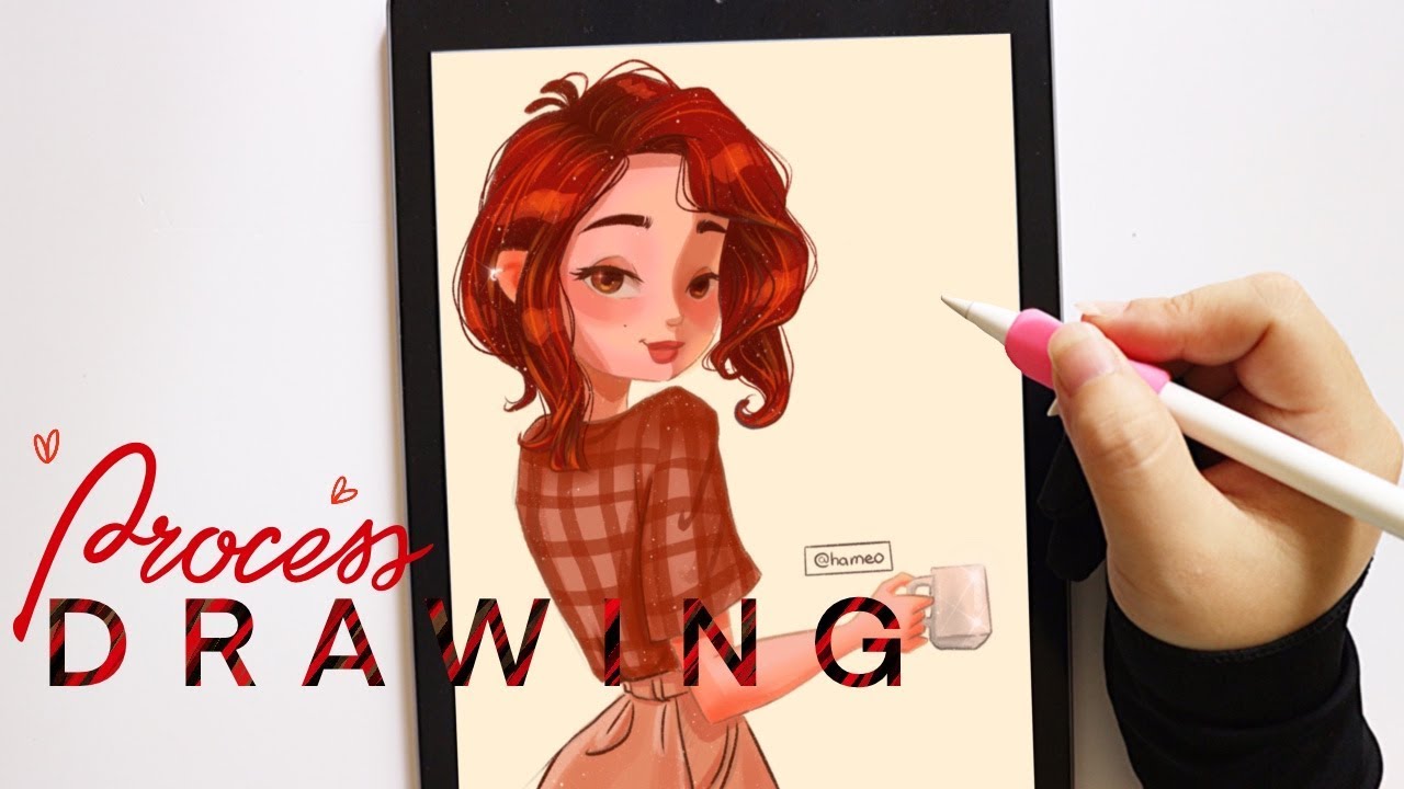 DRAW WITH ME #11: How to draw grid pattern on clothes - YouTube