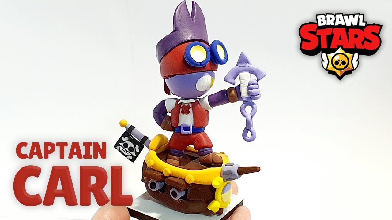 Making Captain Carl of Brawl Stars :: Air-Dry Clay art - YouTube