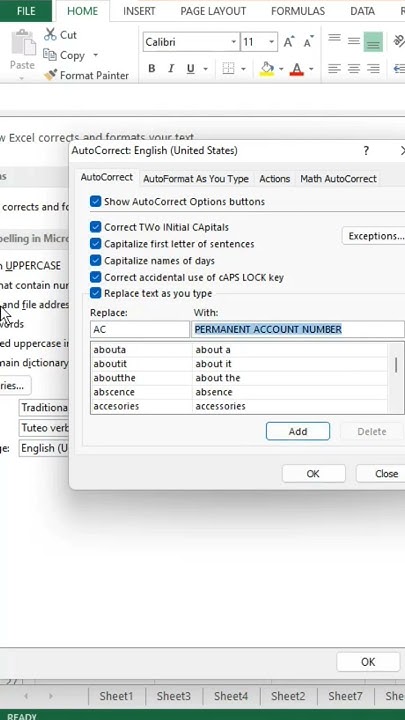 Use Proofing in Ms Excel - easy excel lesson - #excelwithbapisardar # ...