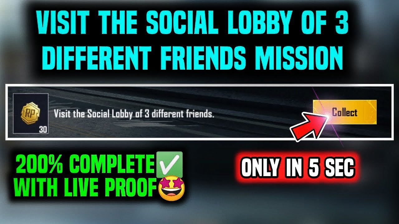 "Visit the social lobby of 3 different friends" mission in BGMI, follow ...