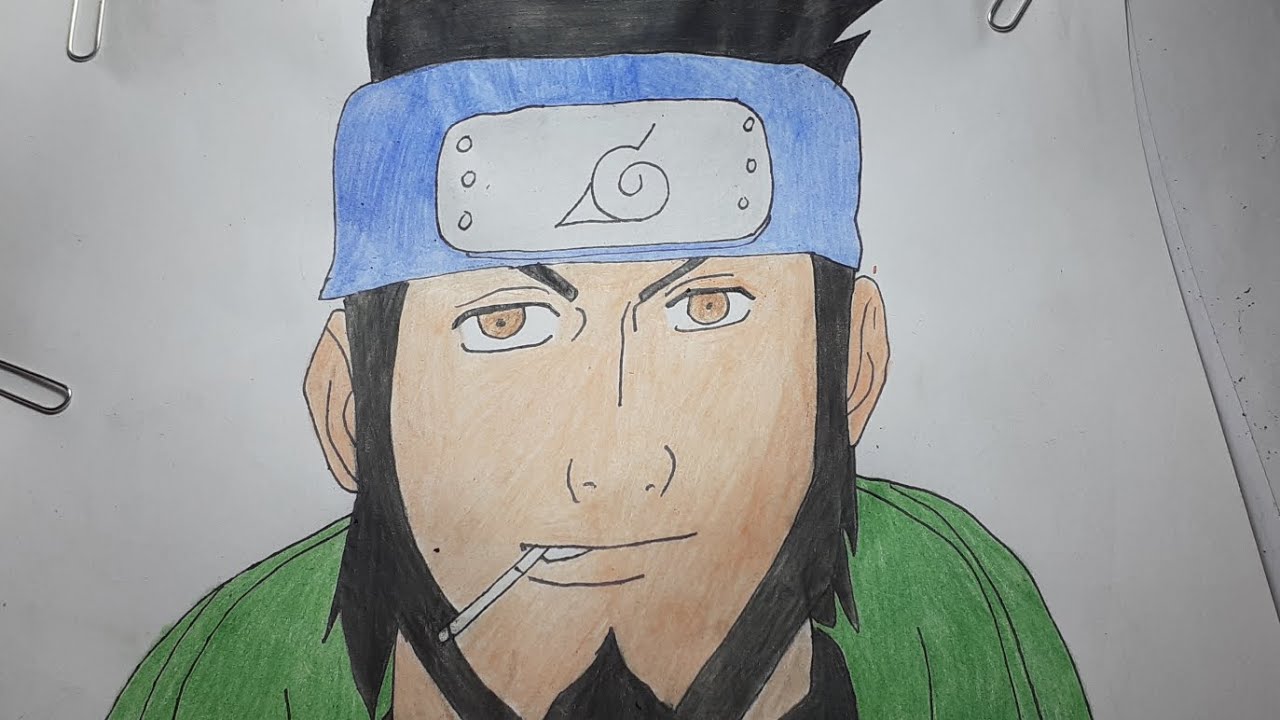Inking and coloring Asuma Sarutobi for the anime Naruto Shippuden, the ...
