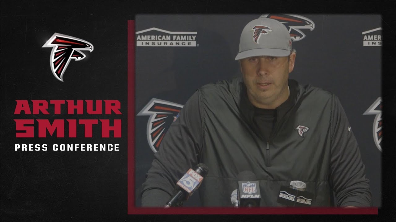 Arthur Smith speaks after the Falcons victory over New York | Atlanta ...