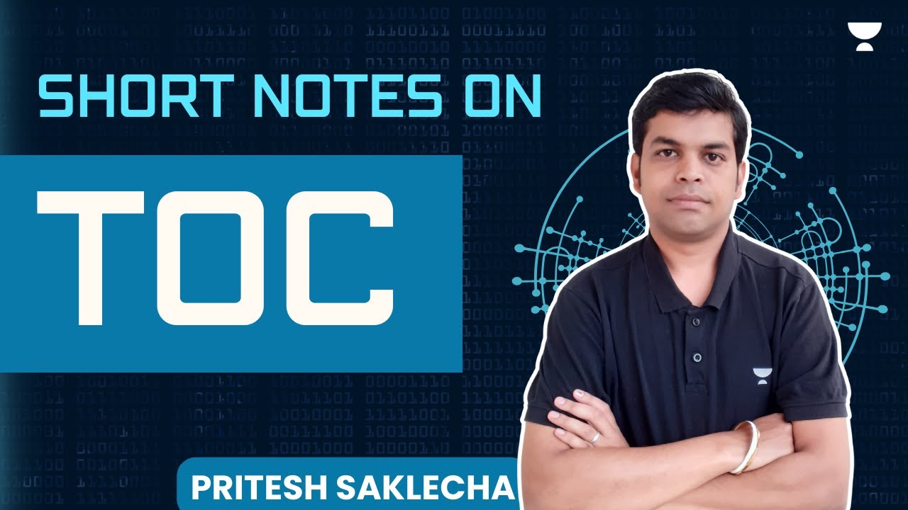 Short Notes On Toc Gate 2024 Pritesh Saklecha Youtube
