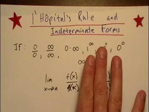l'Hopital's Rule and Indeterminate Forms 1 - YouTube