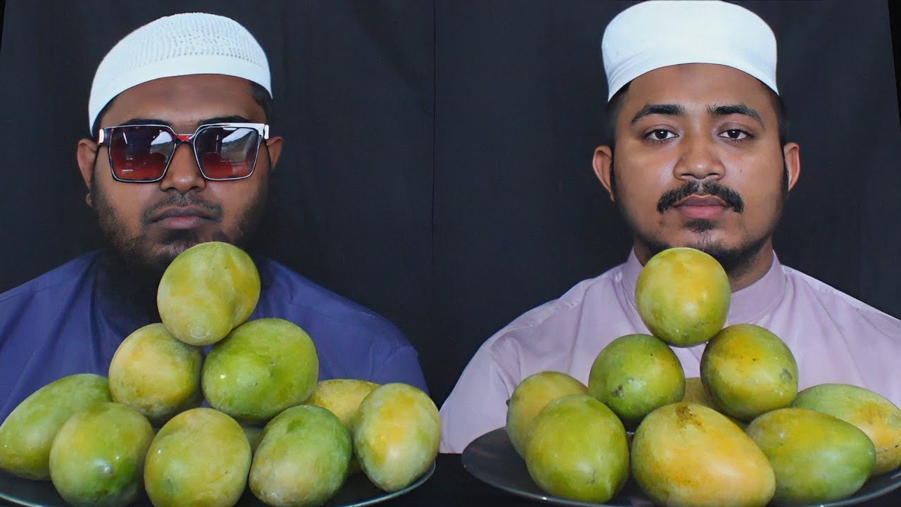 Mango eating challenge, Ripe mango eating competition, Food eating ...