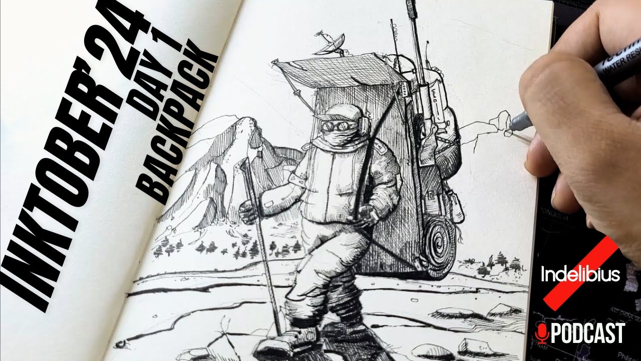 Inktober '24 Day 1 (Backpack) - Let's Begin #inktober2024 - YouTube