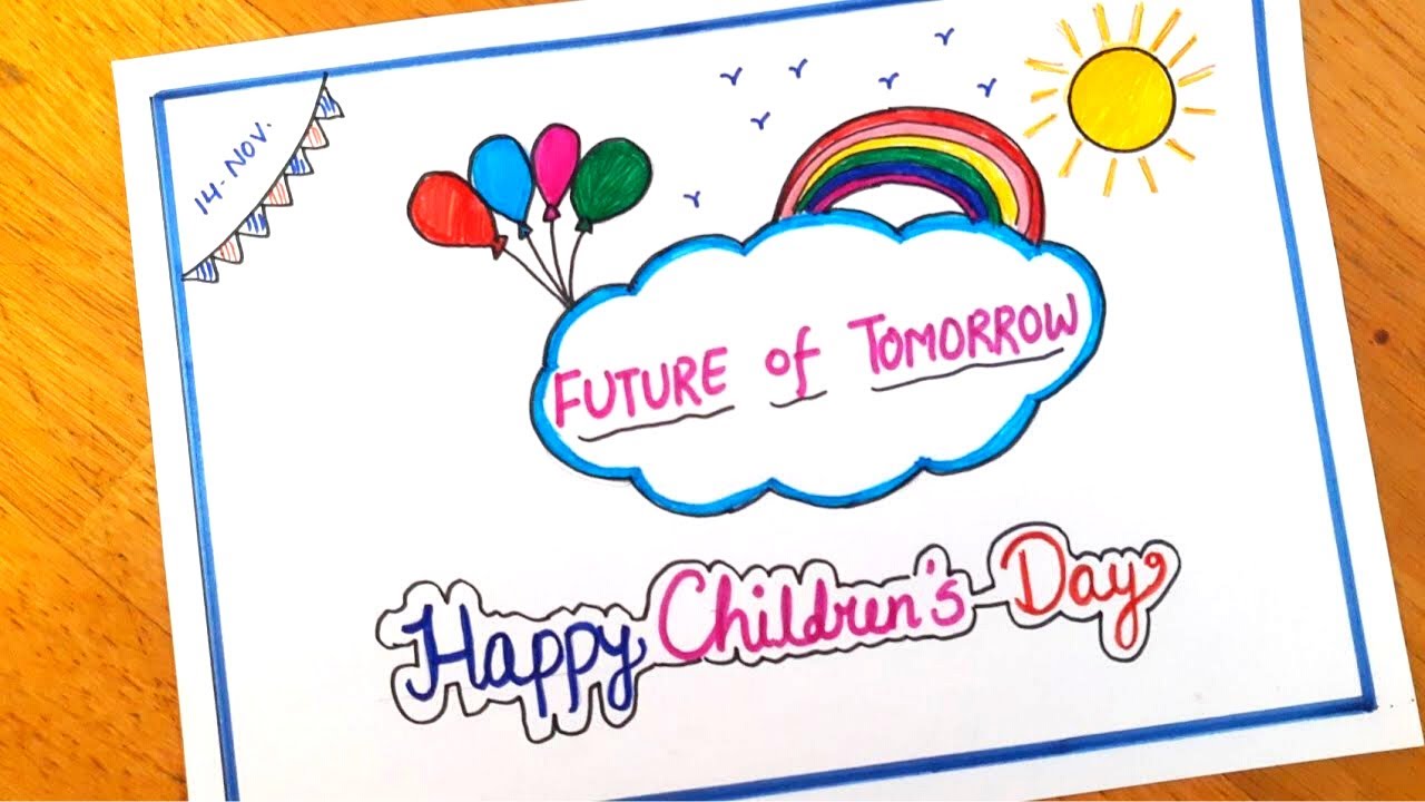 Children's Day Drawing for Kids / Children's day postar/ Children's day ...