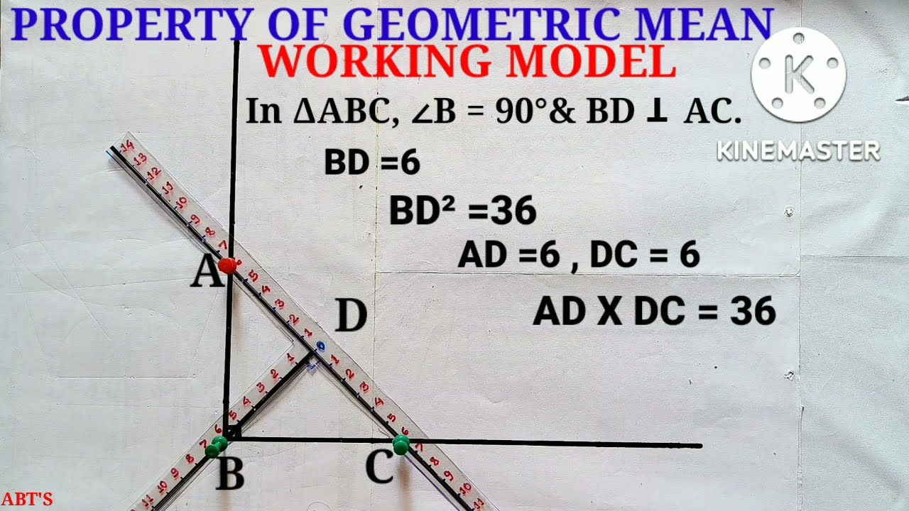 Property of GEOMETRIC MEAN Maths Simple working Model.Maths-II(Geometry ...
