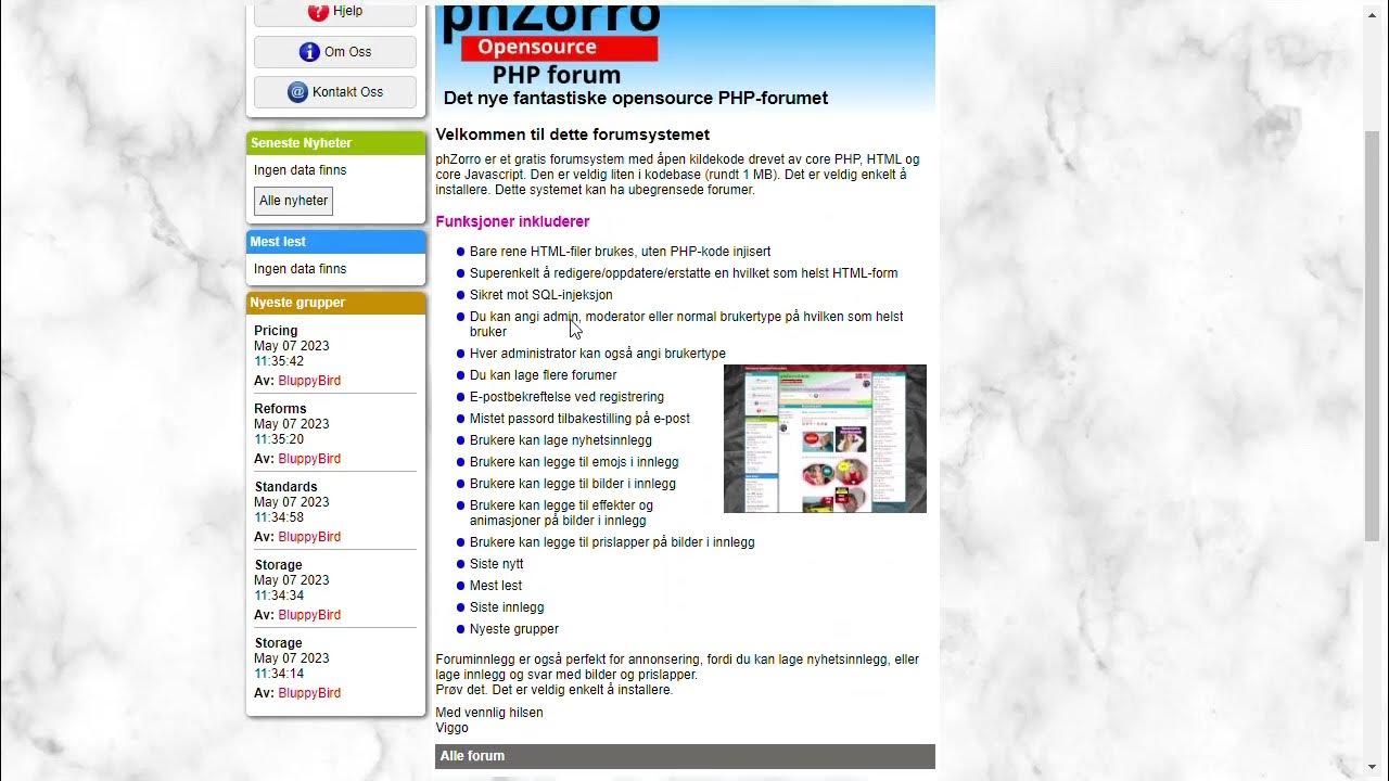 phZorro PHP Opensource Forum demo - YouTube