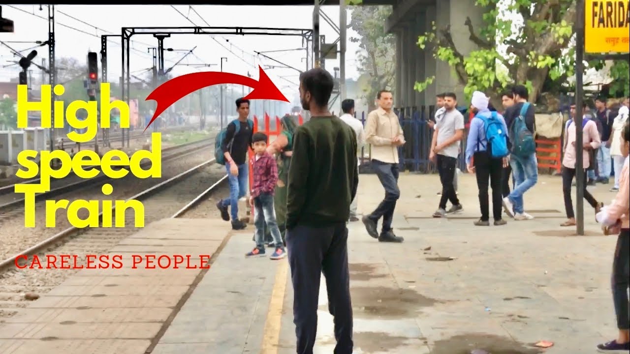 Telangana Express + Karnataka Sampark kranti CARELESS PEOPLE crossing ...