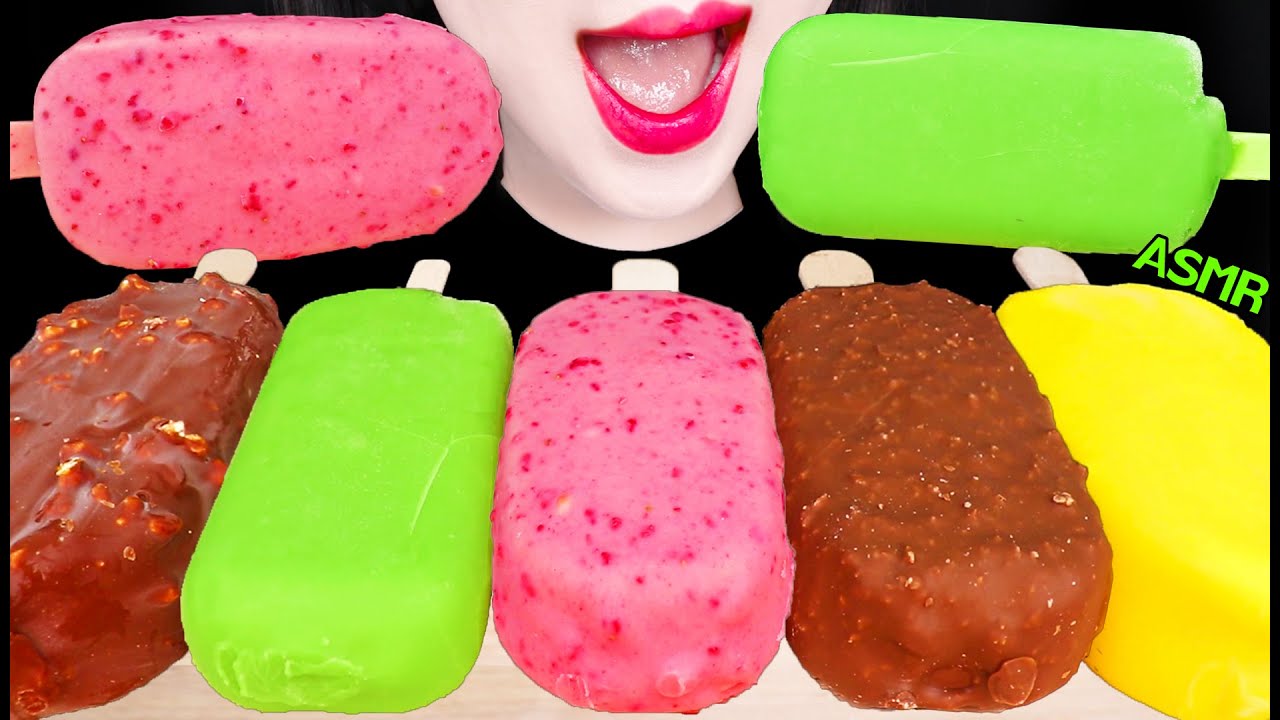 ASMR CHOCOLATE ICE CREAM *MAGNUM, KITKAT, GREEN TEA 매그넘 초콜릿 아이스크림, 킷캣 ...