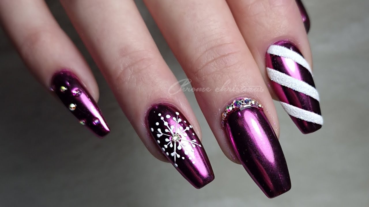Chrome Christmas Nails Youtube