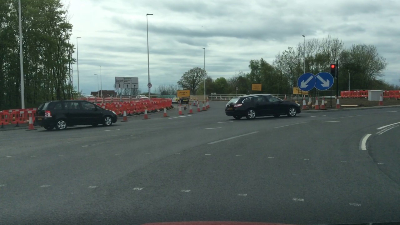 Blackboy Roundabout, Reading, from Shinfield 3rd exit right following ...