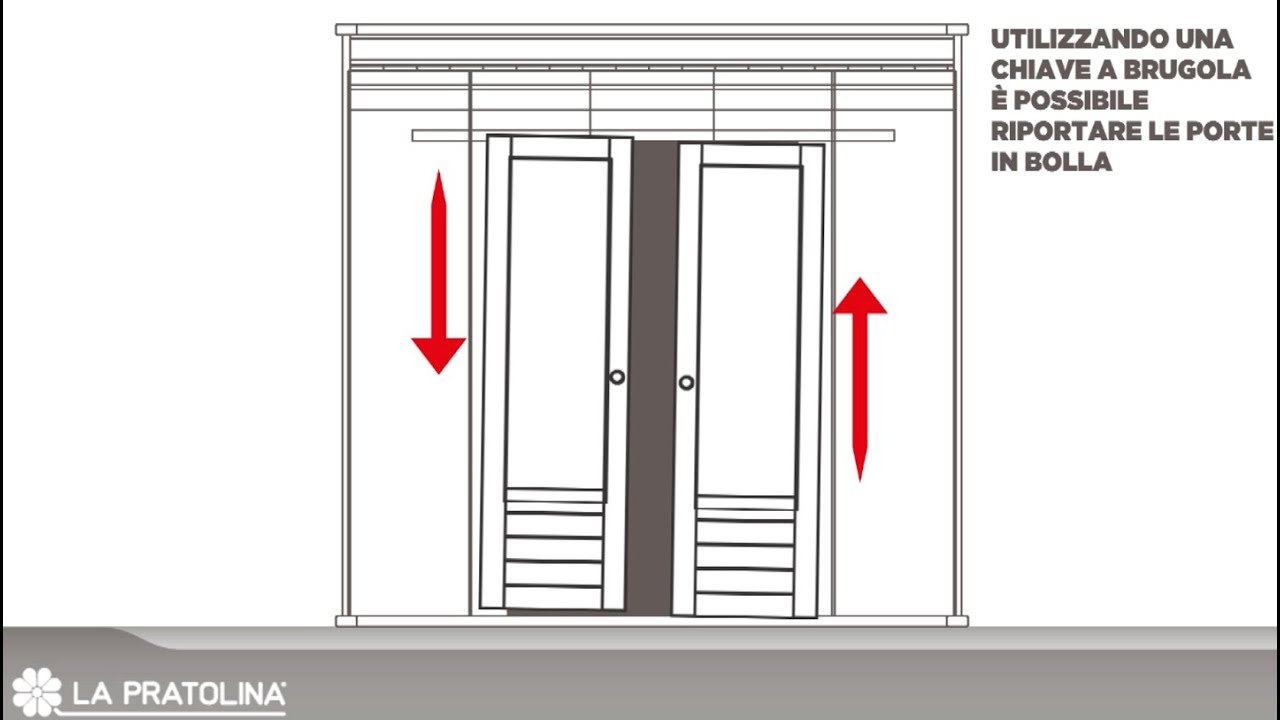 Regolazione porte scorrevoli casetta in legno Cubo - YouTube