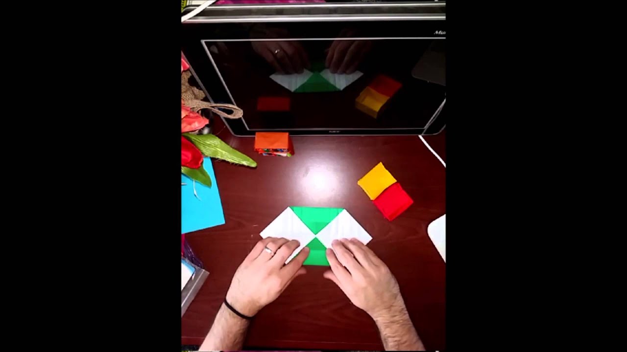 How to Fold an Origami Bookshelf with Miniature Books - YouTube